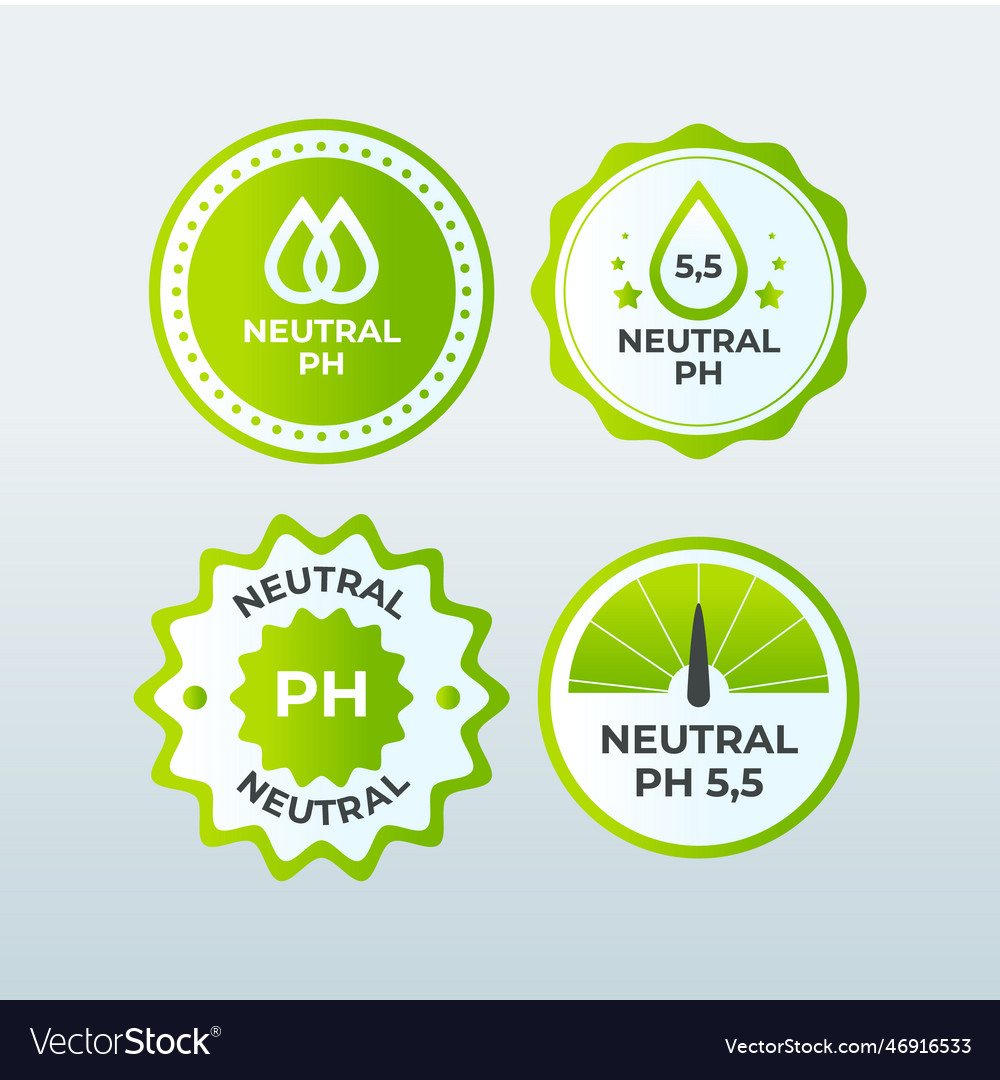 Gradient neutral ph labels Royalty Free Vector Image