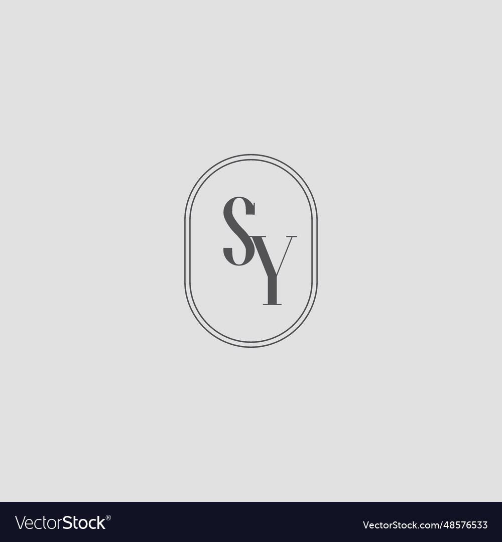 Initial sy wedding monogram logo design Royalty Free Vector