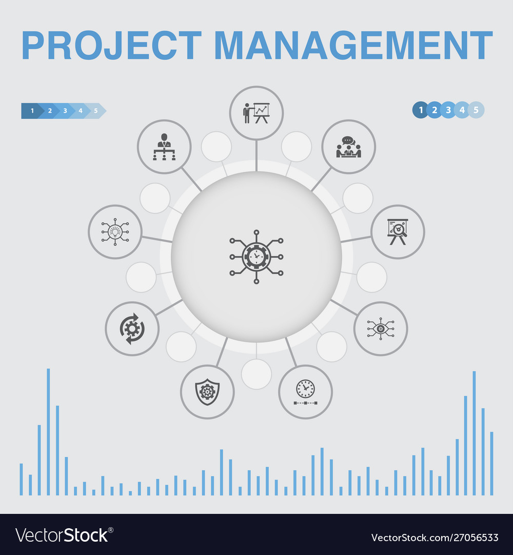 Project management infographic with icons Vector Image