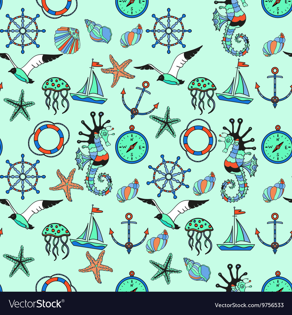 Sea theme Royalty Free Vector Image - VectorStock