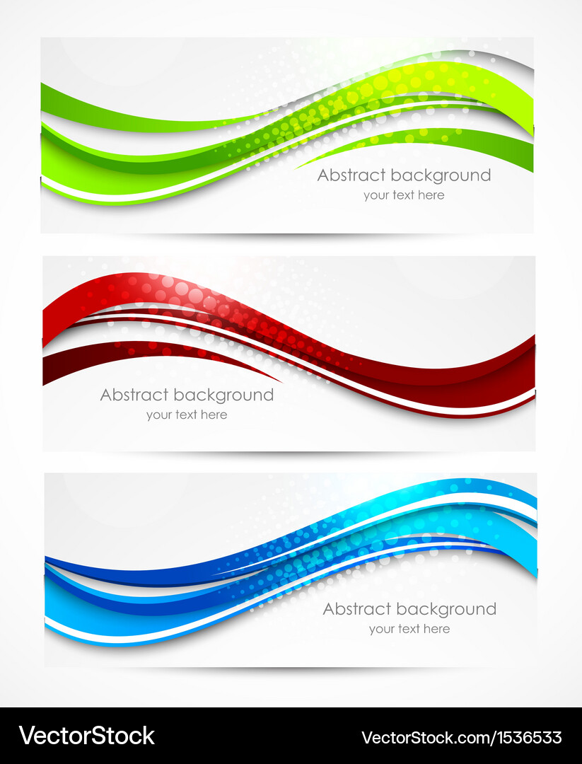 Set of wavy banners Royalty Free Vector Image - VectorStock