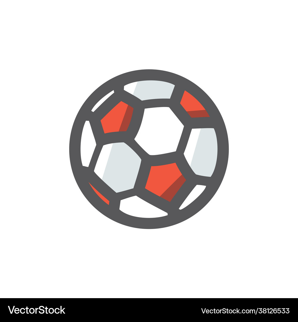 Soccer ball simple icon cartoon Royalty Free Vector Image
