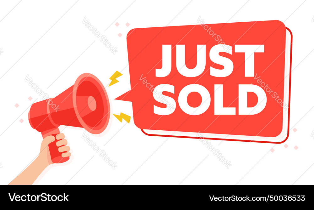 Vibrant red megaphone announcement sign Royalty Free Vector