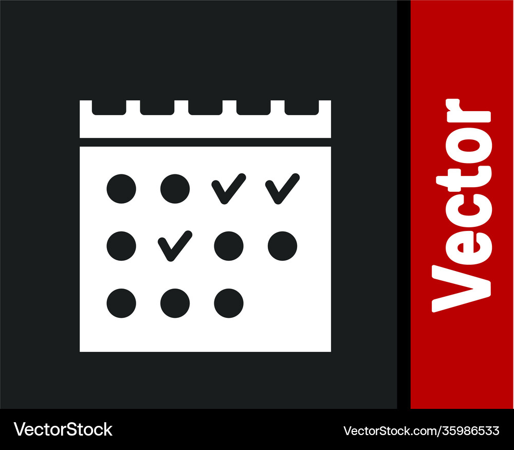 White hotel booking calendar icon isolated Vector Image
