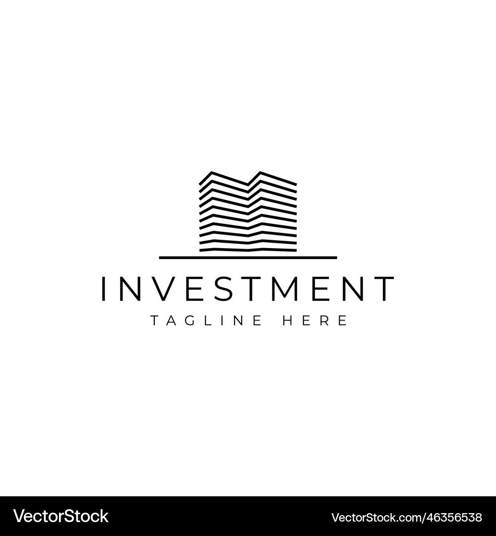 Building office company line logo design Vector Image