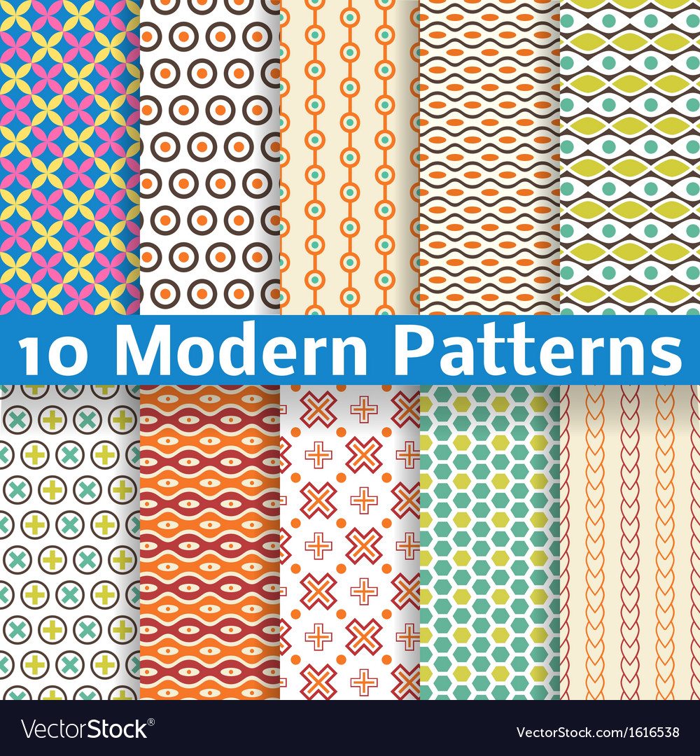 Different modern seamless patterns tiling Vector Image