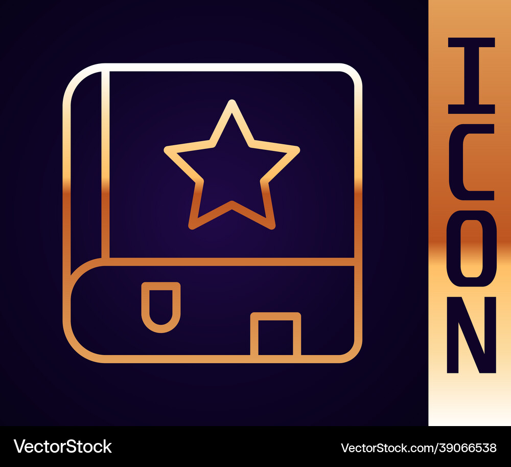Gold line ancient magic book with alchemy recipes Vector Image