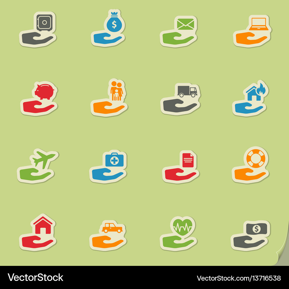 Insurance simply icons Royalty Free Vector Image