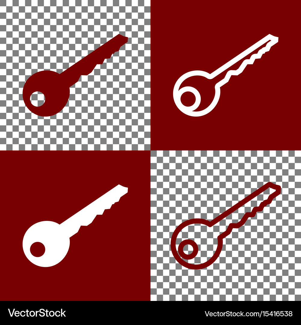 Key sign bordo and white Royalty Free Vector Image