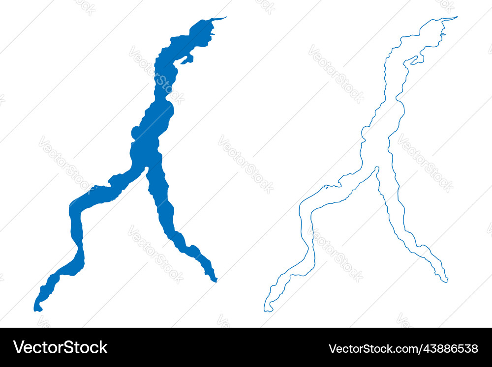 Lake como italian republic italy map scribble Vector Image