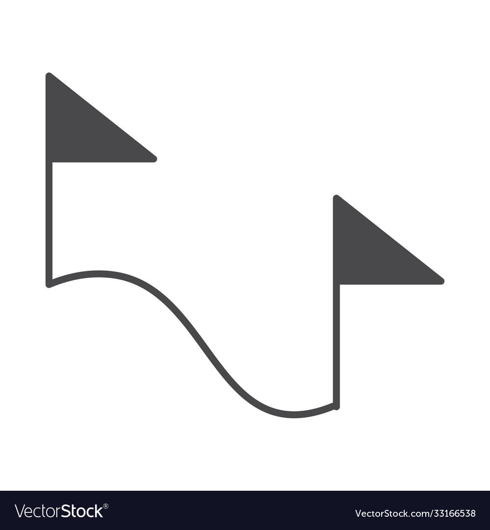 Path flags marker destination silhouette icon Vector Image