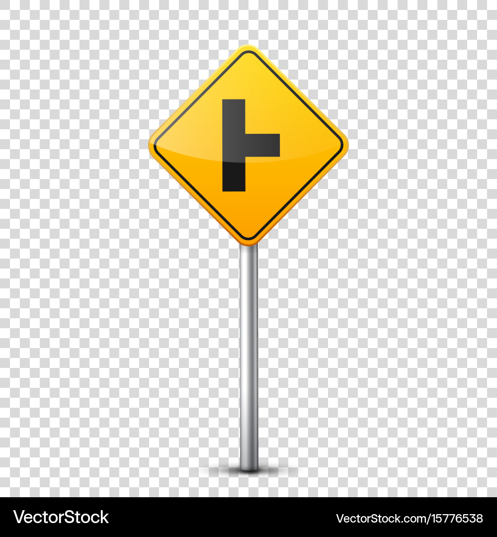 Road yellow signs collection isolated Royalty Free Vector