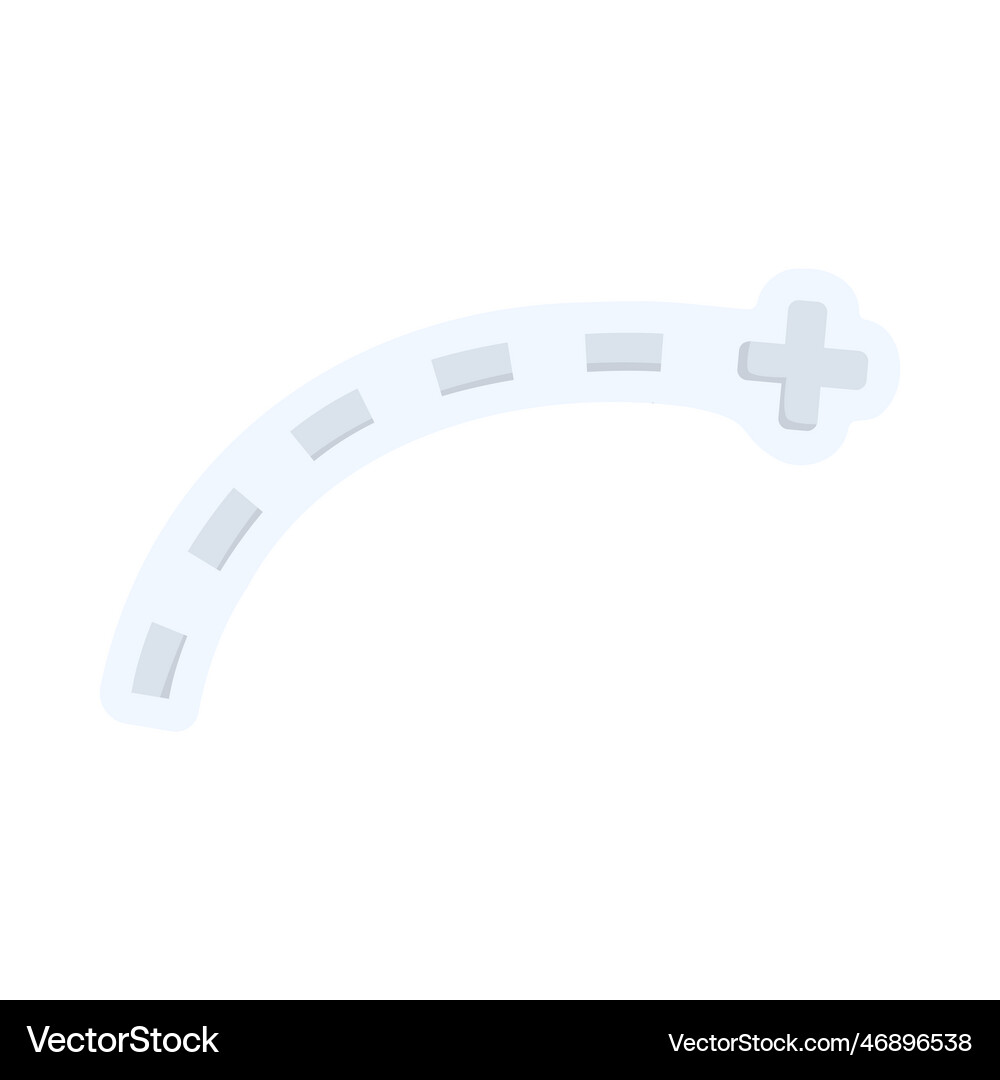 Route with destination sticker cartoon Royalty Free Vector