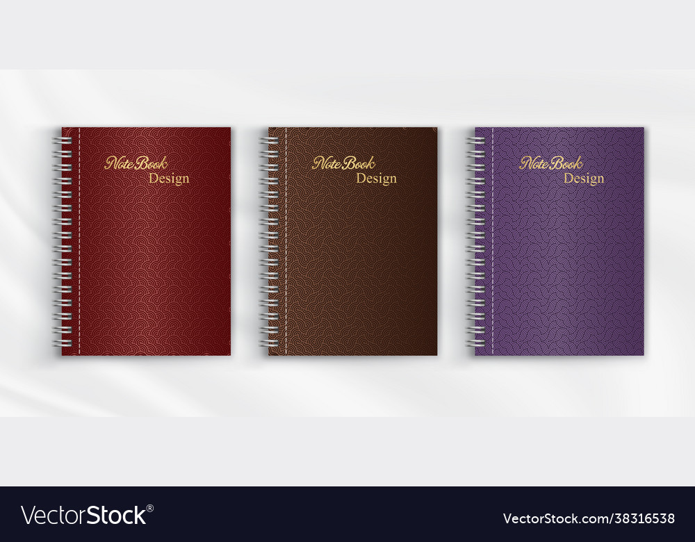 Set Geometric Pattern Notebook Cover Royalty Free Vector