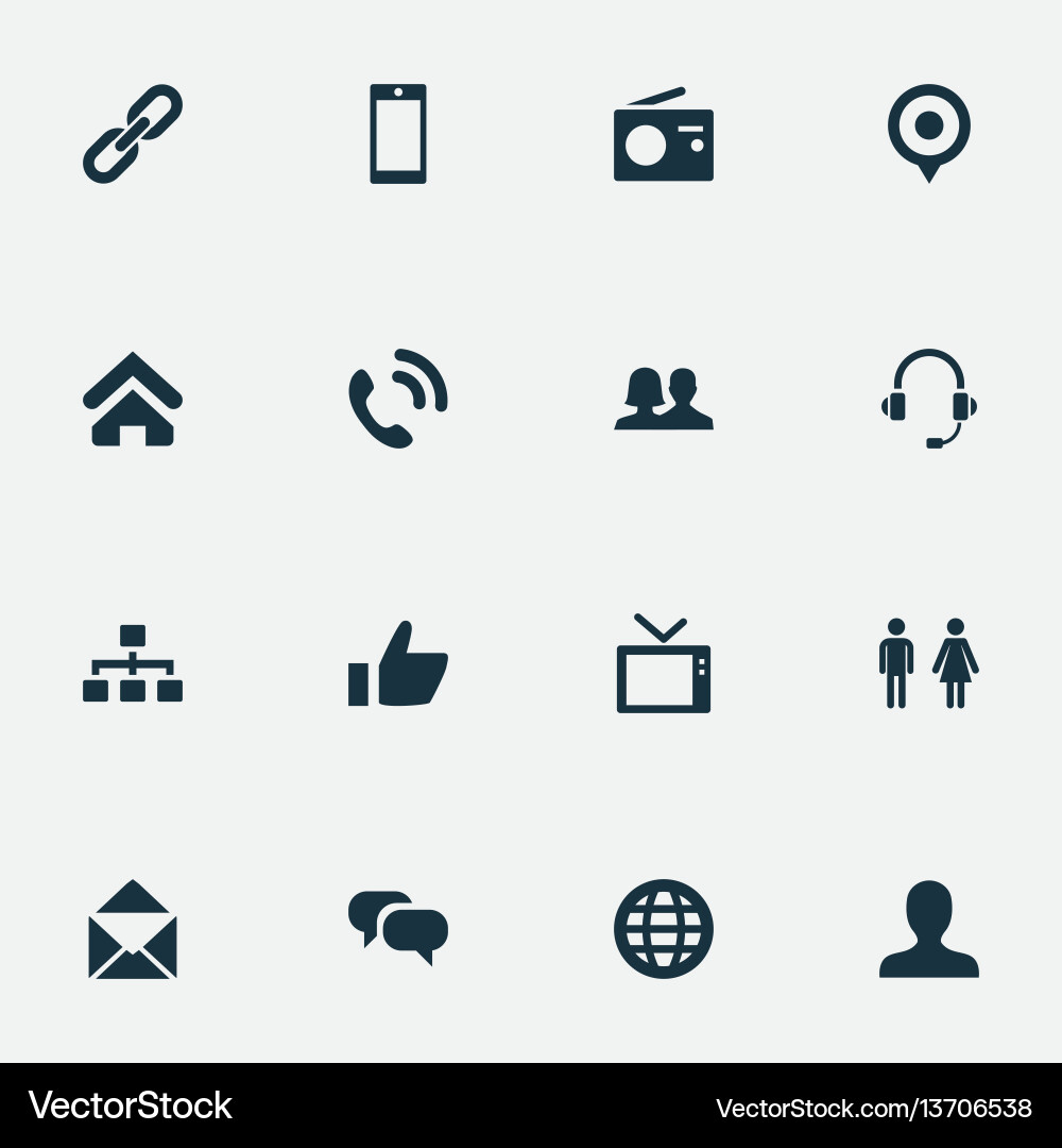 Set of simple network icons Royalty Free Vector Image