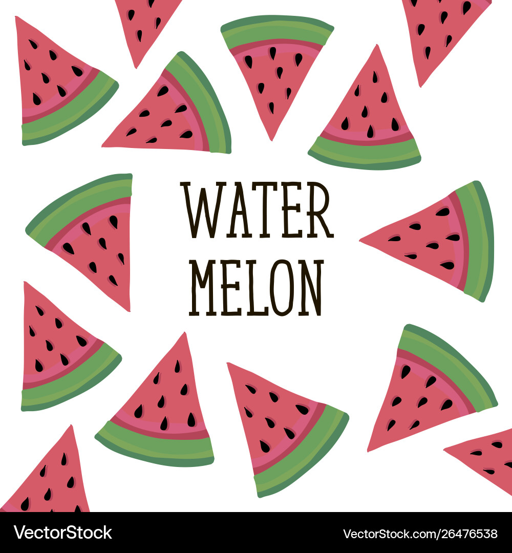 Watermelon style food fruit sweet Royalty Free Vector Image