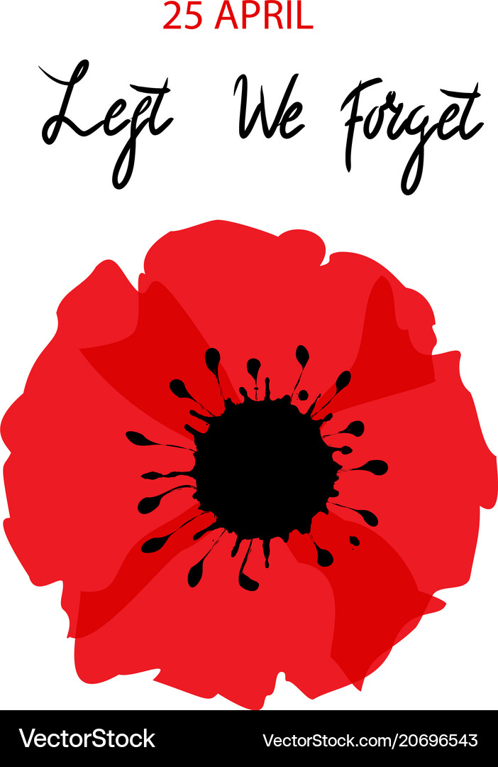 Anzac Day Remembrance Poppies Royalty Free Vector Image