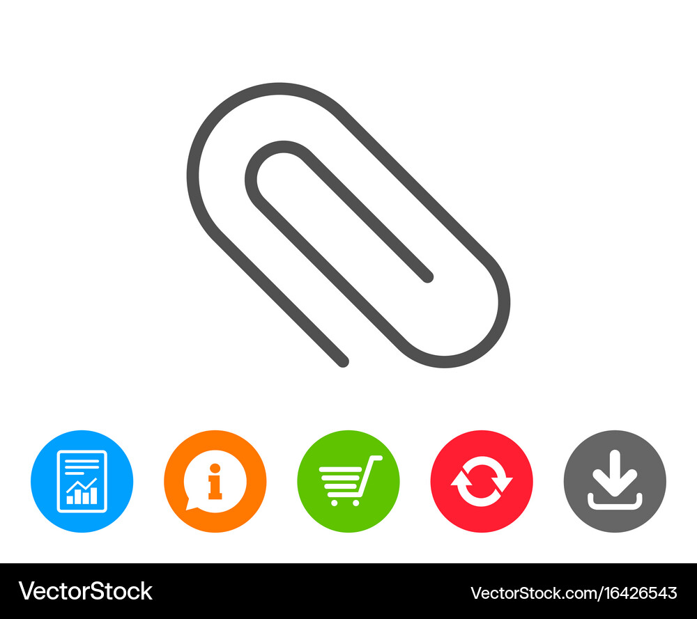 Attach line icon attachment paper clip sign Vector Image