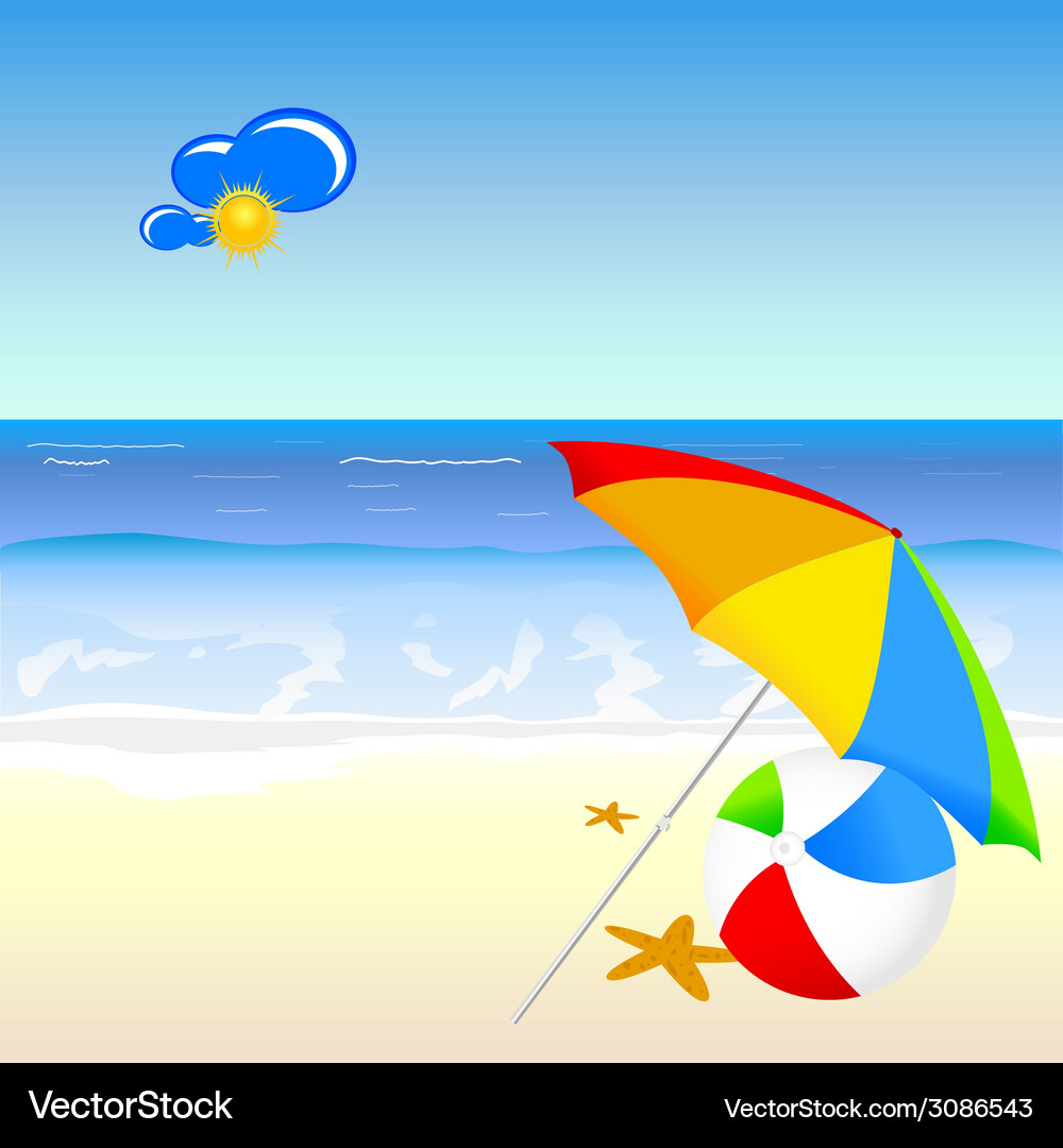 Beach beauty cartoon art Royalty Free Vector Image
