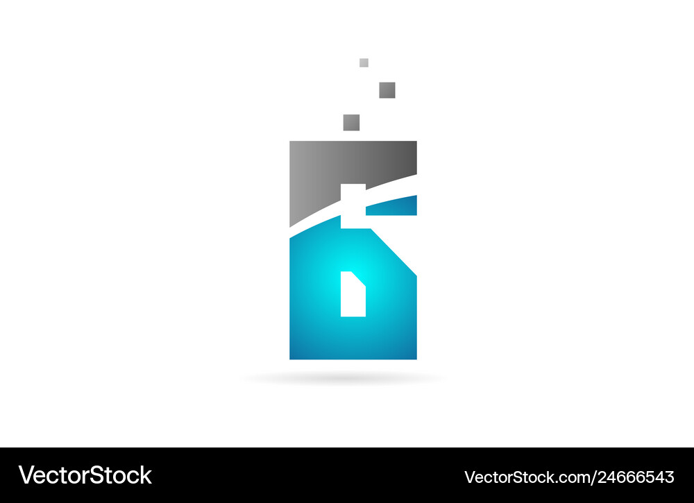 Blue grey number 6 for logo icon design Royalty Free Vector