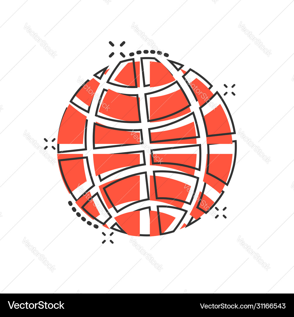 Earth planet icon in comic style globe geographic Vector Image