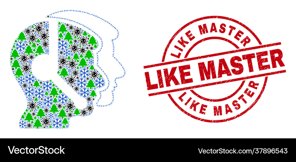 Like master textured stamp seal and call service Vector Image