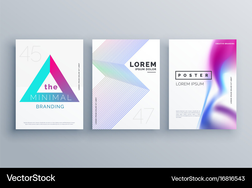 Minimal cover template design set in clean style Vector Image