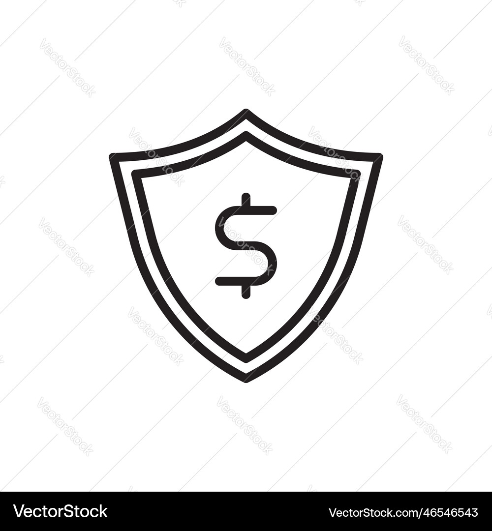 Shield with dollar icon in flat style money Vector Image