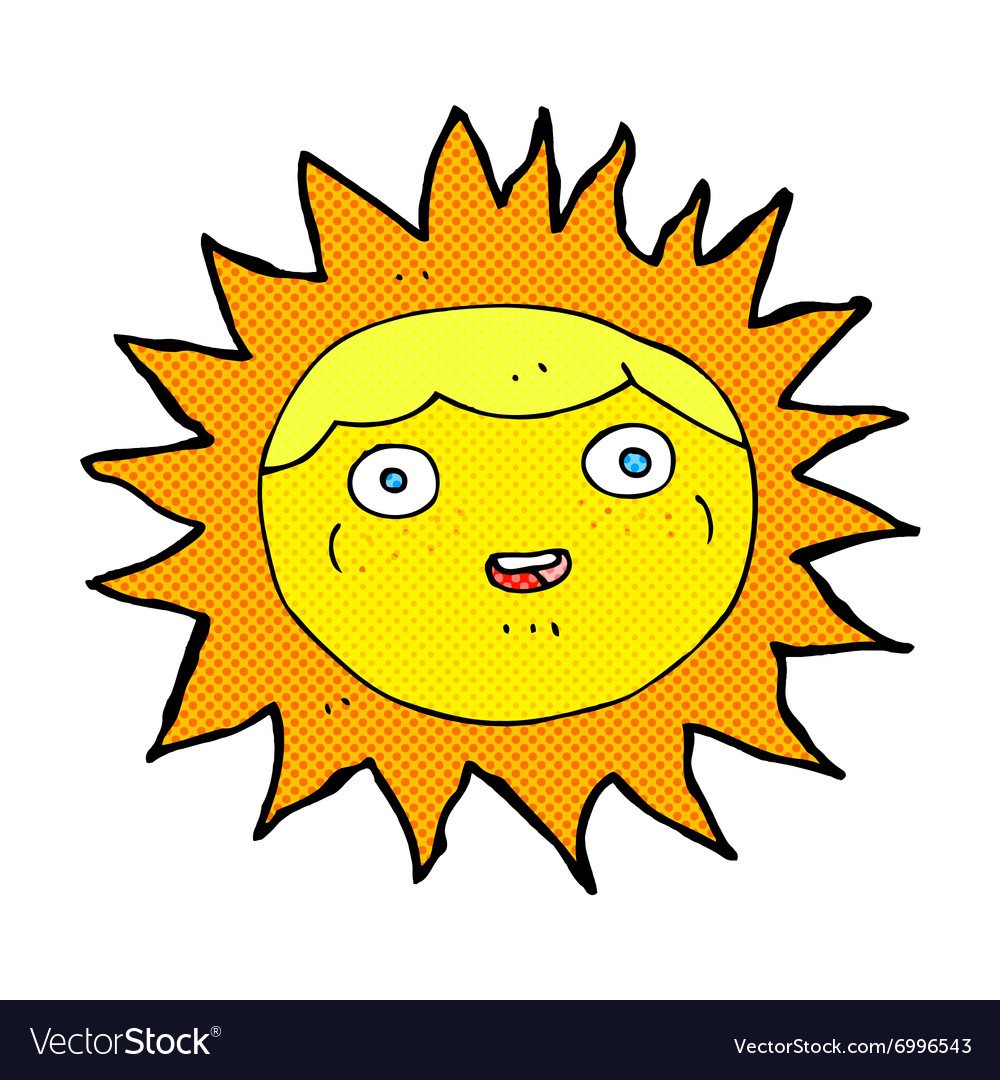 Sun Comic Cartoon Charakter Lizenzfreies Vektorbild