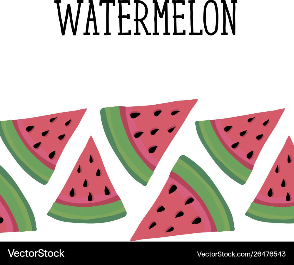 Watermelon style food fruit sweet Royalty Free Vector Image