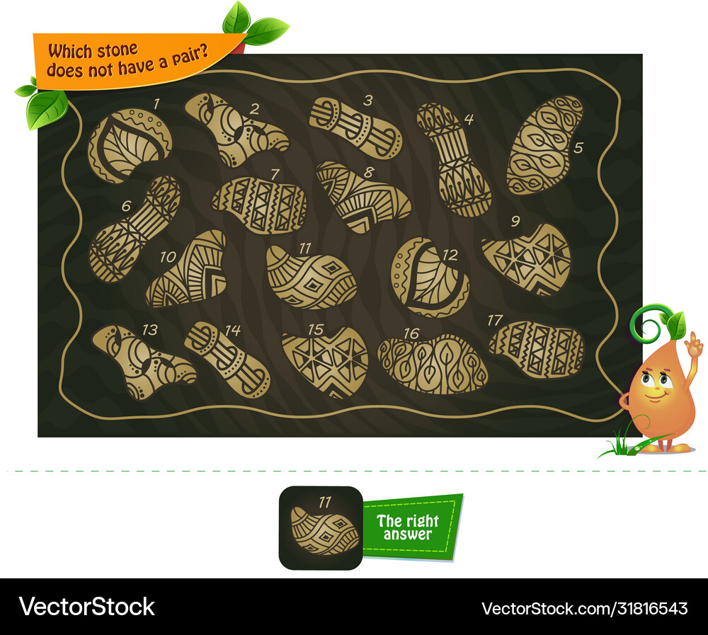 Which stone does not brainteaser Royalty Free Vector Image