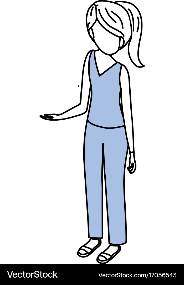 Woman faceless cartoon Royalty Free Vector Image