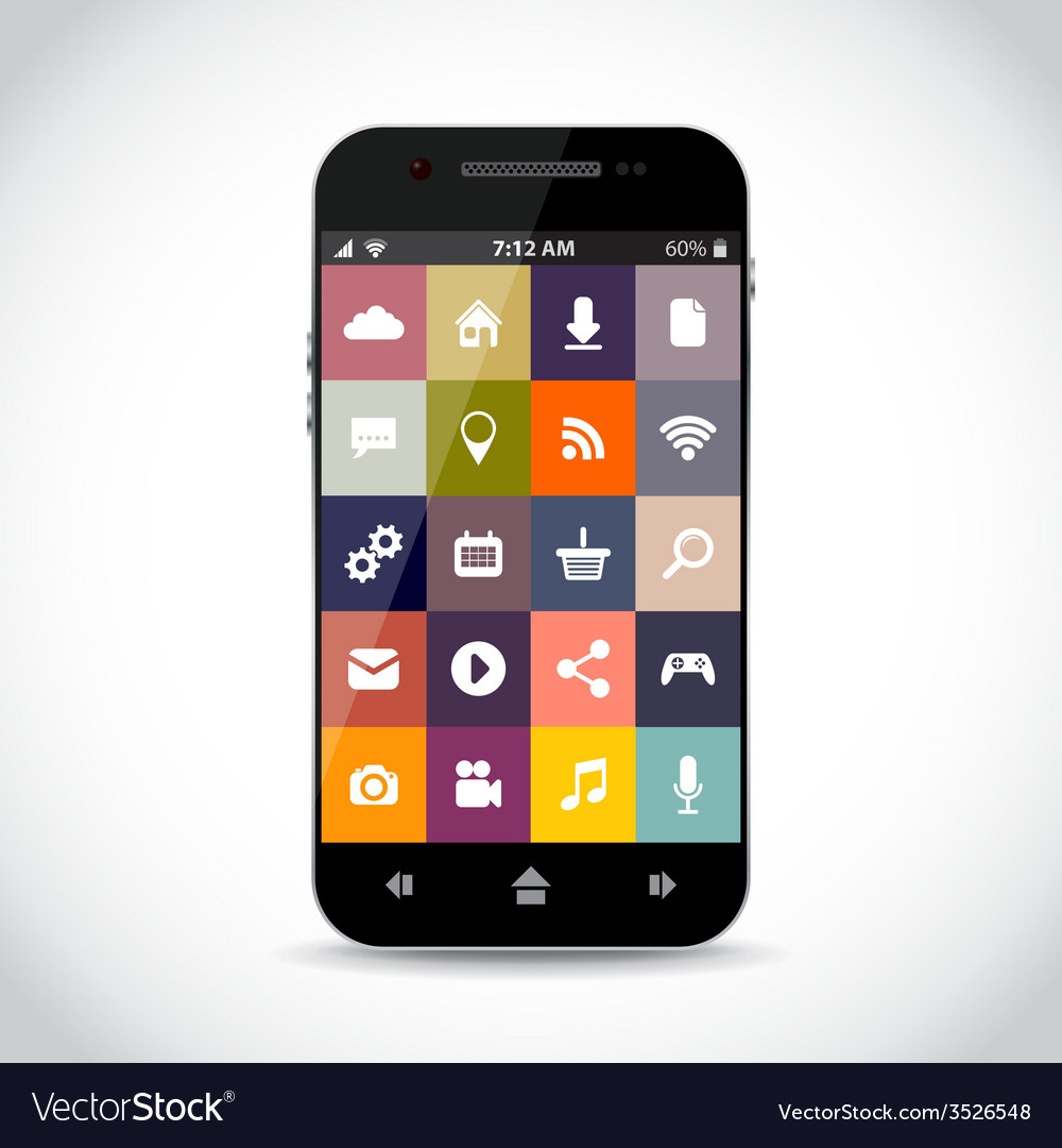 Cellphone apps Royalty Free Vector Image - VectorStock