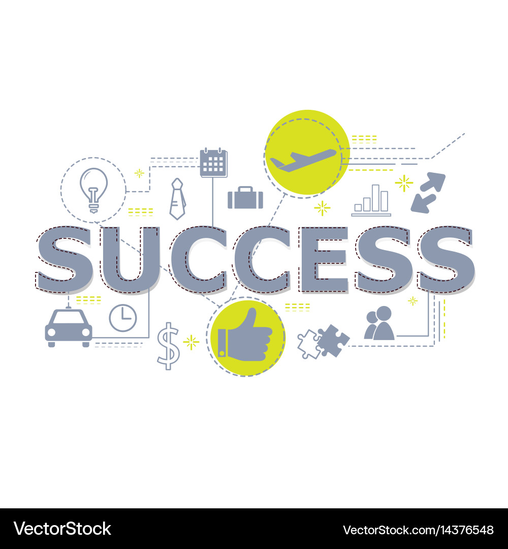 Creative of success word lettering typography Vector Image