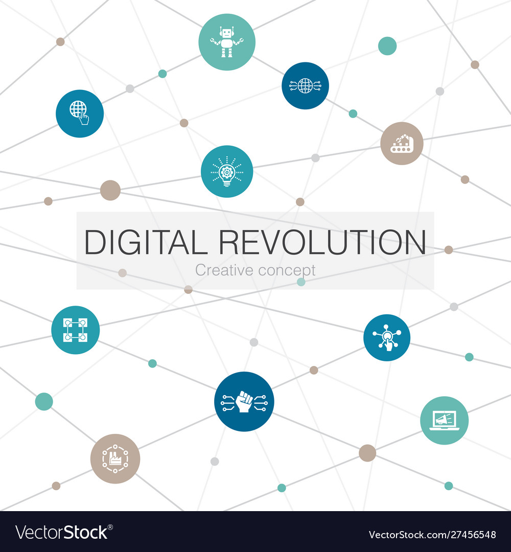 Digital revolution trendy web template with simple Digital revolution trendy web template with simple