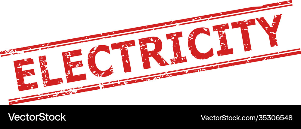 Electricity stamp with unclean style and double Vector Image