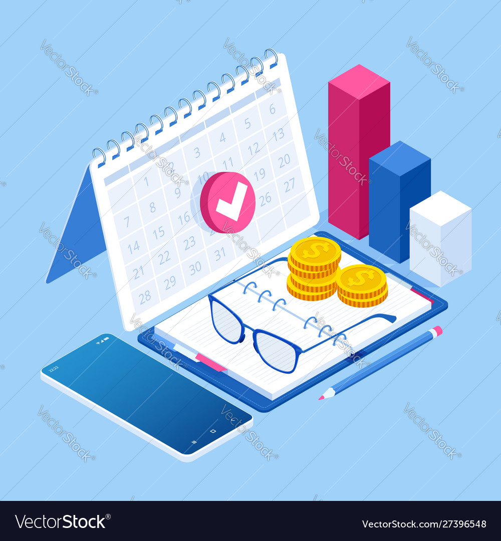 Isometric planning business task schedules for the