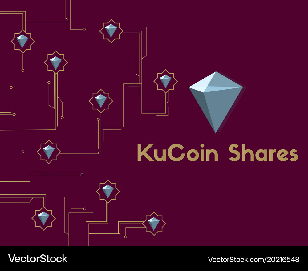 Kucoin shares cryptocurrency circuit background Vector Image