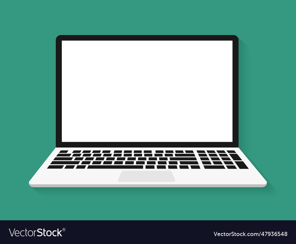 Laptop flat icon Royalty Free Vector Image - VectorStock