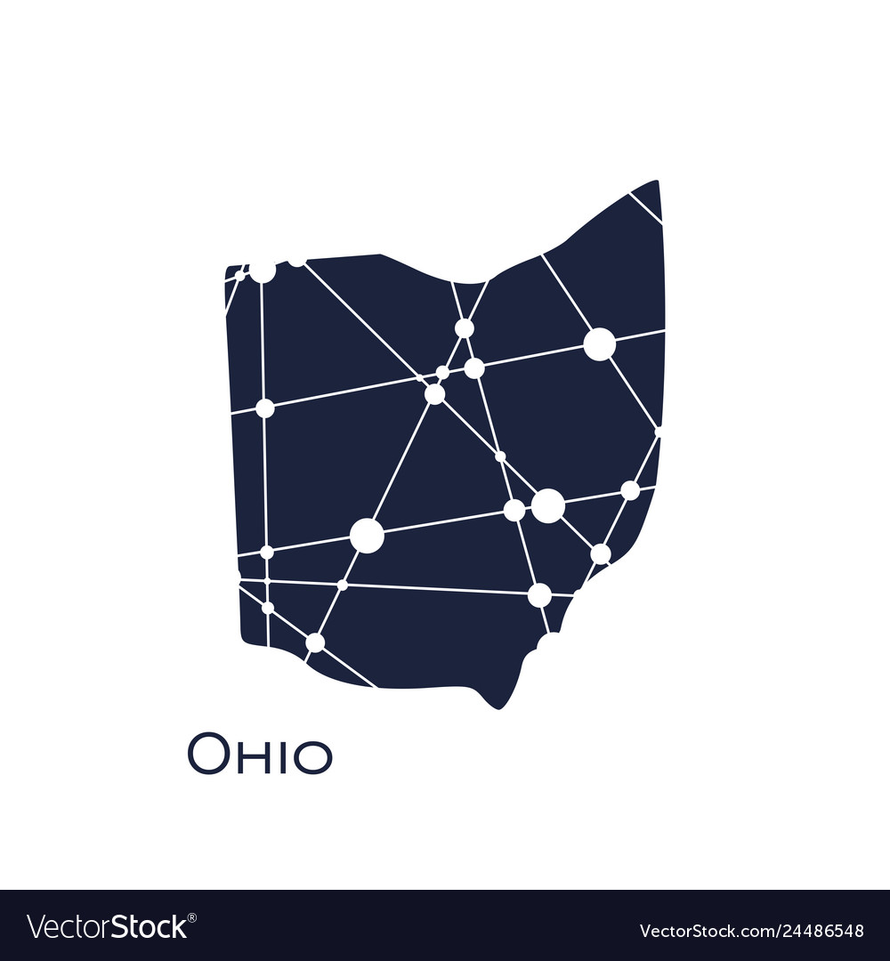 Ohio state map Royalty Free Vector Image - VectorStock