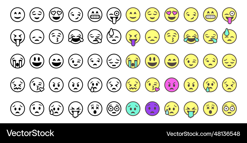 Outline emoji icon in filled thin line Royalty Free Vector