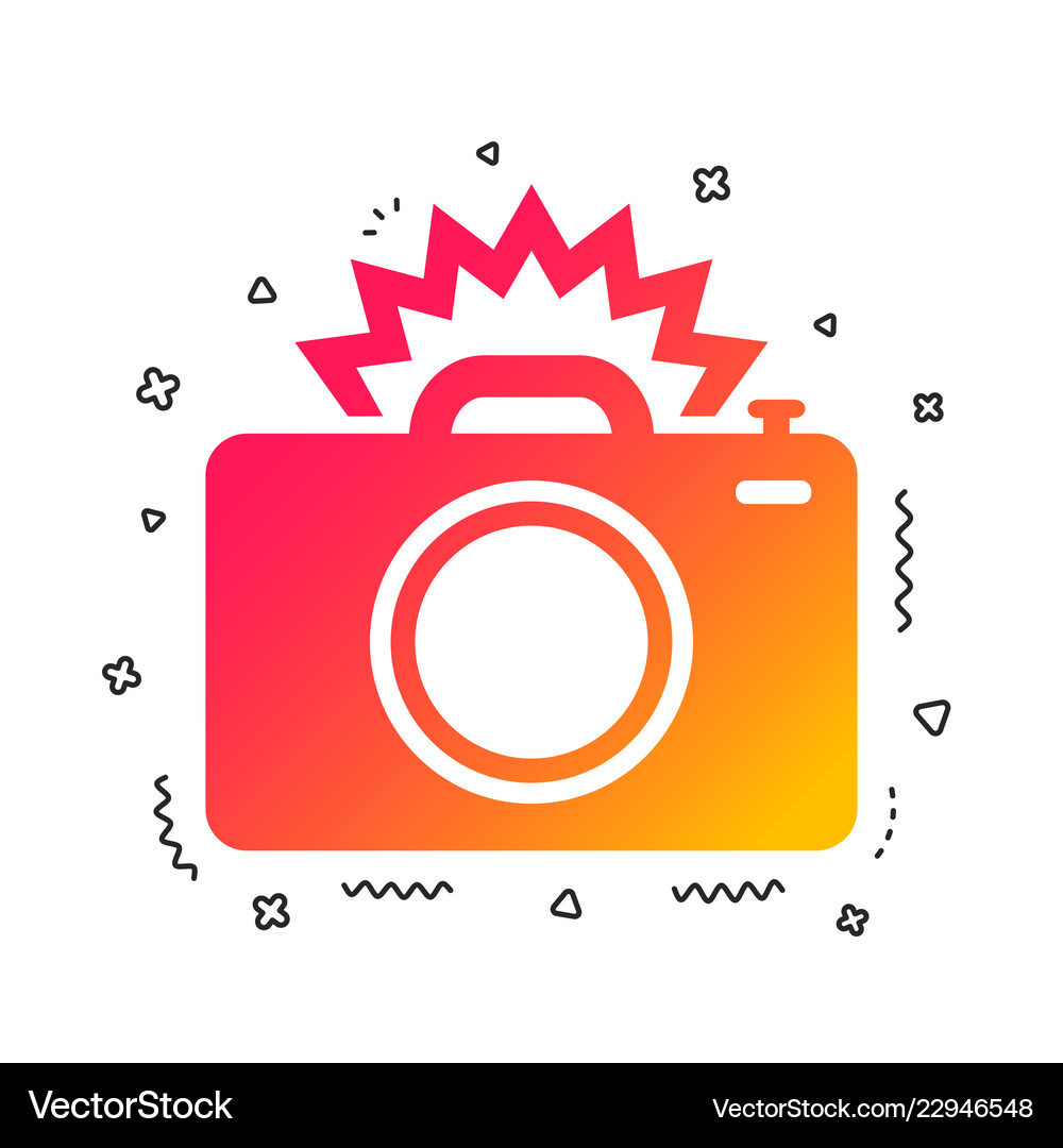 Photo camera sign icon flash symbol Royalty Free Vector