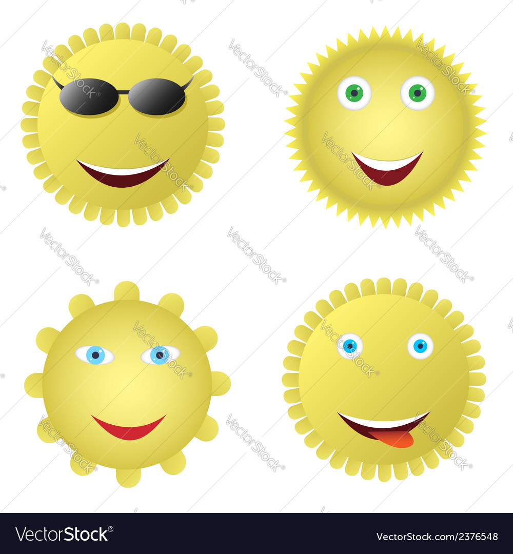 Sun icon set Royalty Free Vector Image - VectorStock