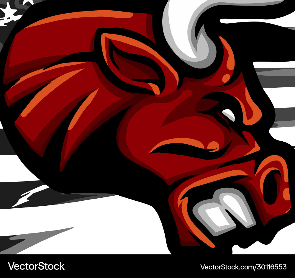 Angry mad bull bursting through wall Royalty Free Vector