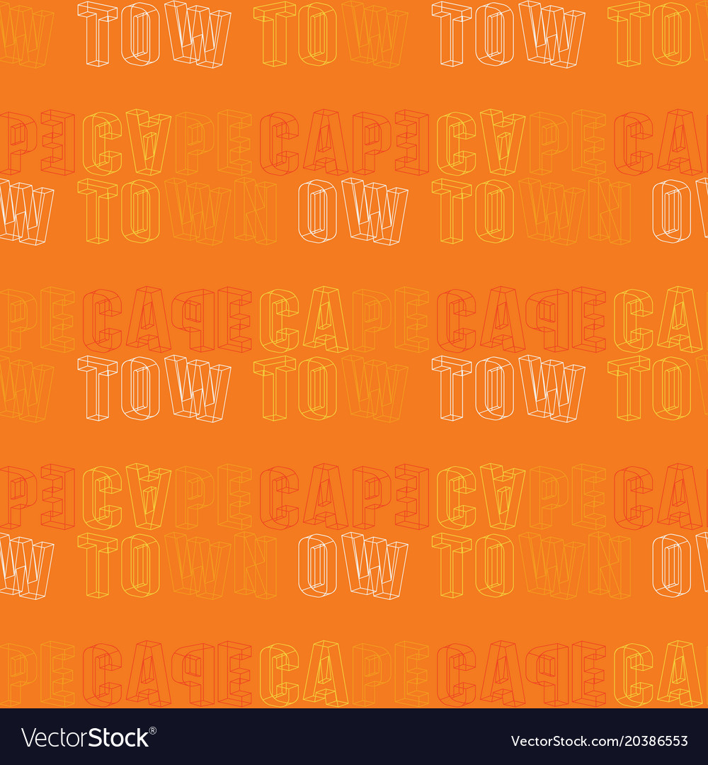 Cape town creative pattern Royalty Free Vector Image