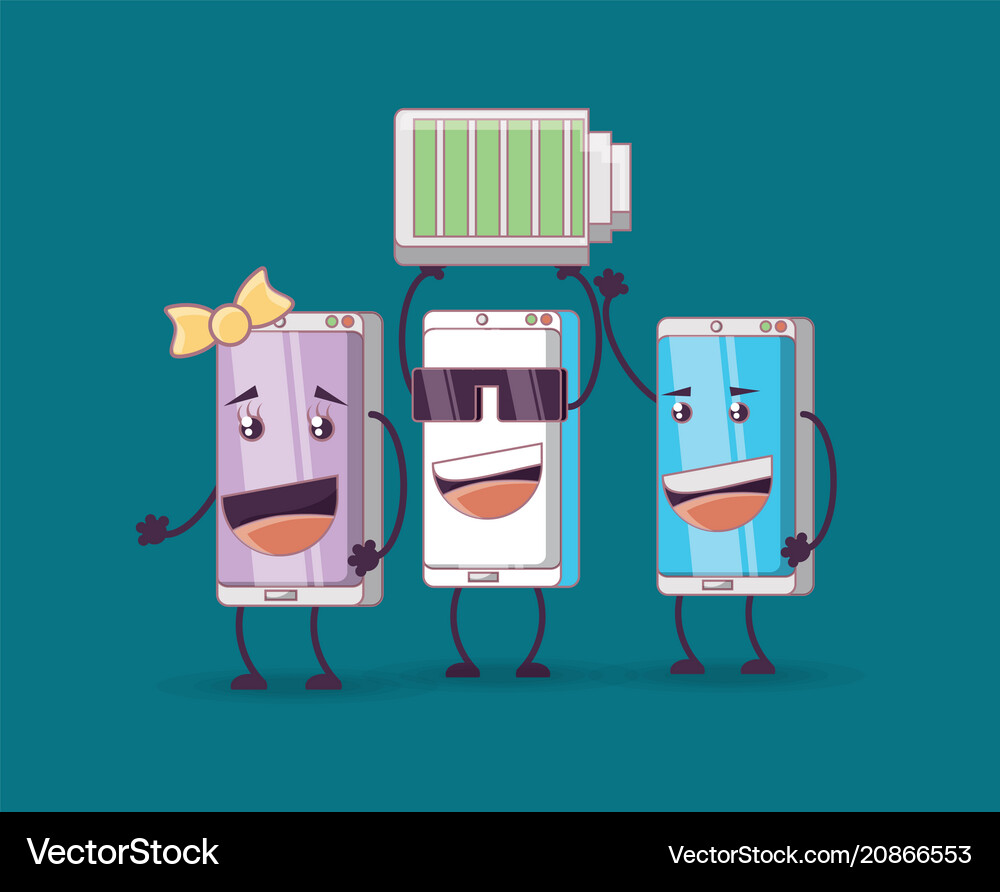 Cartoon smartphones design Royalty Free Vector Image