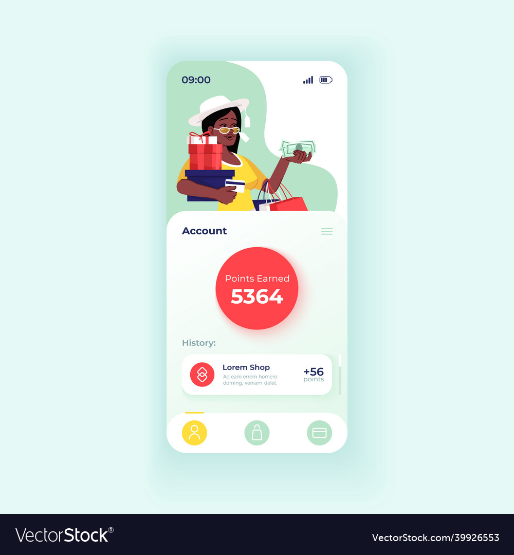Cashback application smartphone interface Vector Image Cashback application smartphone interface Vector Image