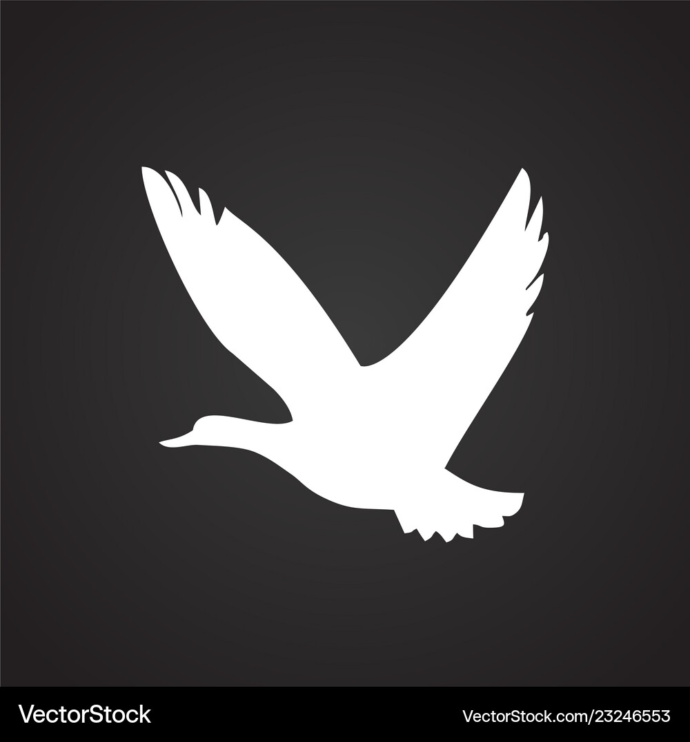 Duck hunt icon on black background for graphic Vector Image