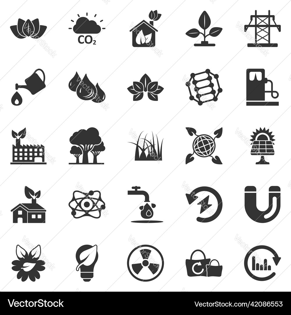 Eco environment icons set in flat style ecology Vector Image