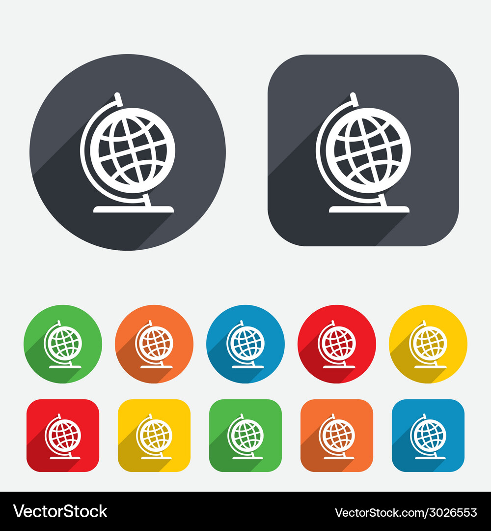 Globe sign icon geography symbol Royalty Free Vector Image